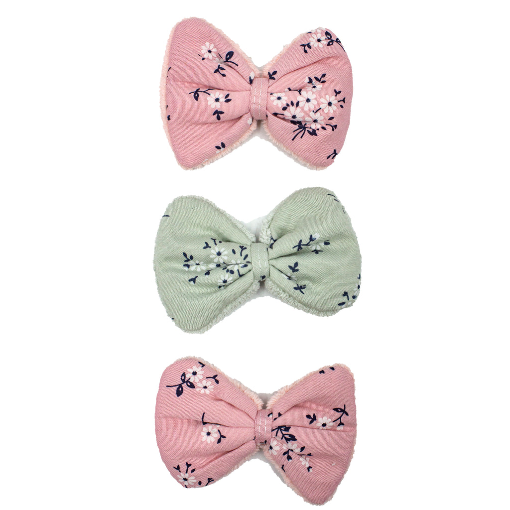 Premium Cosmetic Hair Clips - 2 Pink, 1 Green | MinxNY